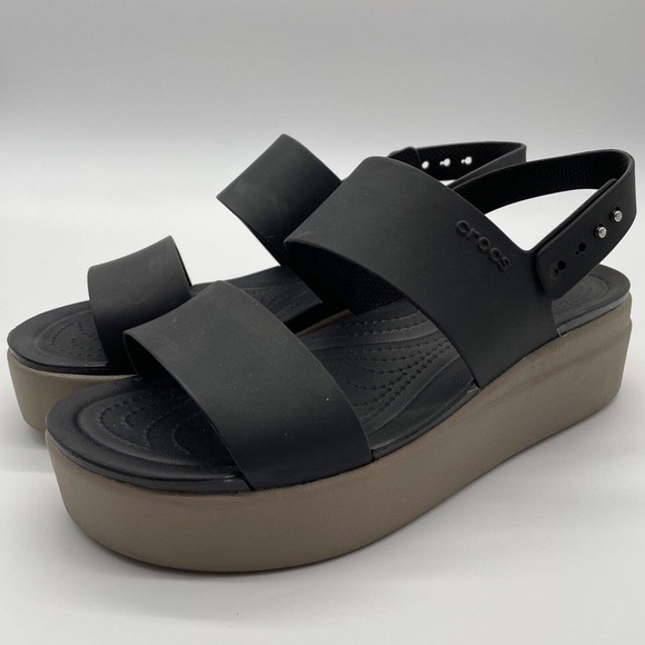 CROCS | Shoes | Crocs Literide Brooklyn Platform Wedge Sandals Black ...